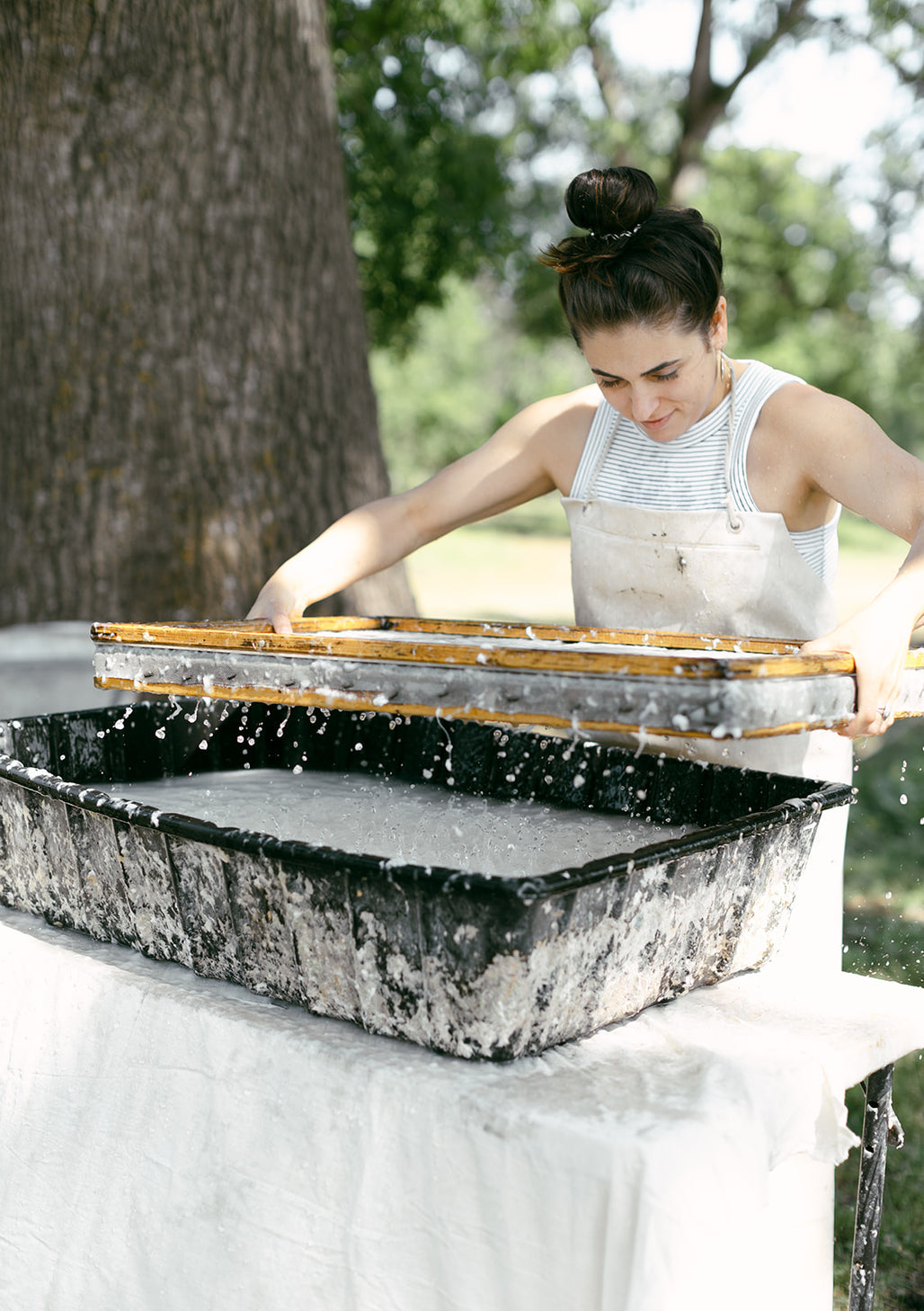 Once the beater is emptied, we use plant powders and occasionally ...