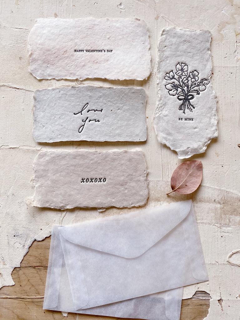 tiny simple handmade paper cards for valentine’s day – farmette co